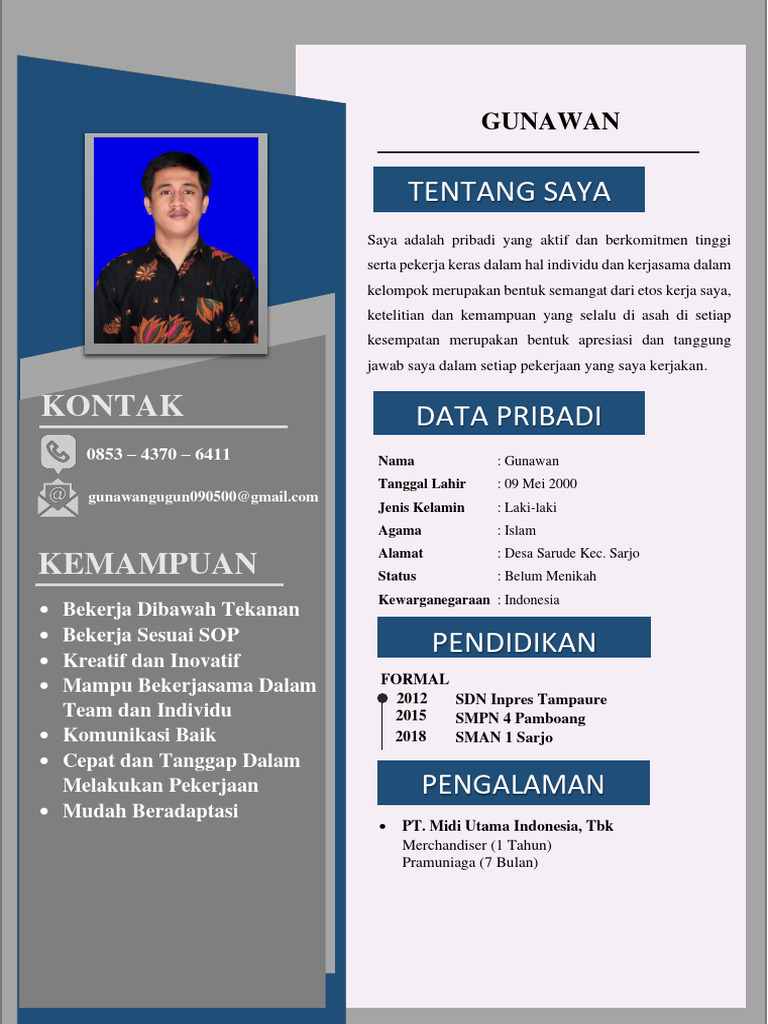 CV Gunawan | PDF | Karier & Perkembangan | Pengembangan Diri