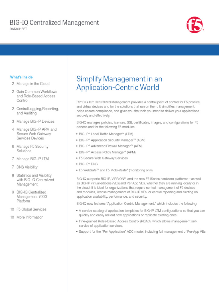 Big Iq Datasheet | PDF | Cloud Computing | Denial Of Service Attack
