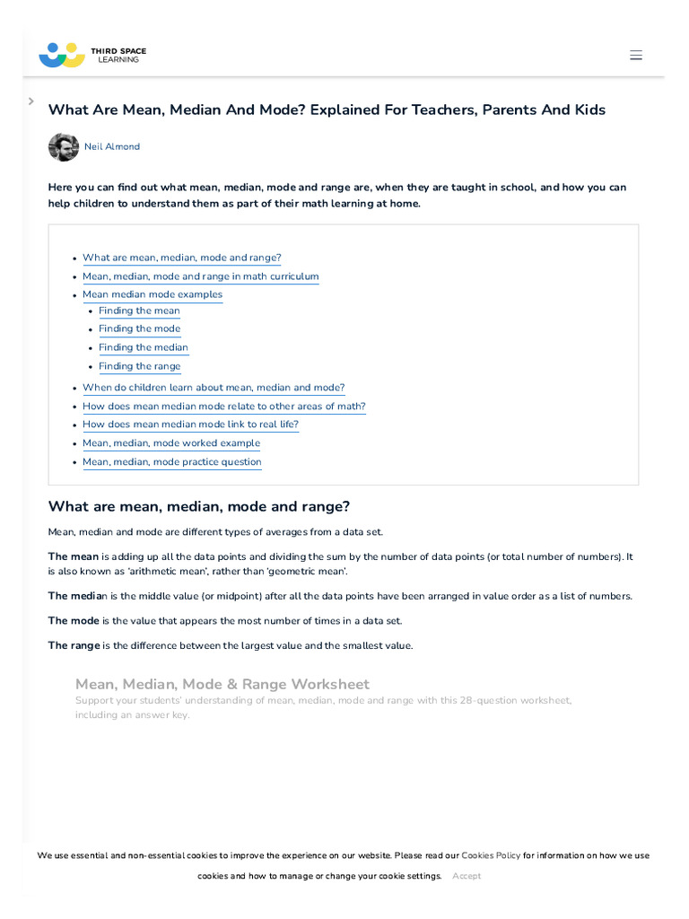 4what Are Mean Median Mode - Explained For Elementary School | PDF ...