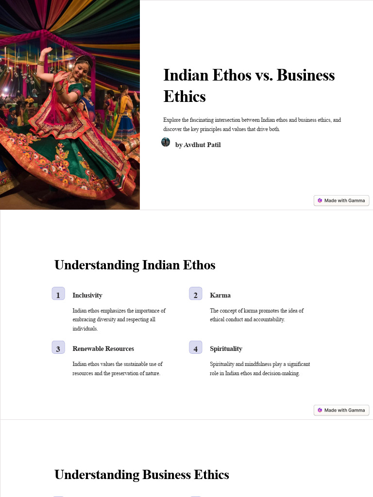 Indian Ethos Vs Business Ethics | PDF | Business Ethics | Sustainability
