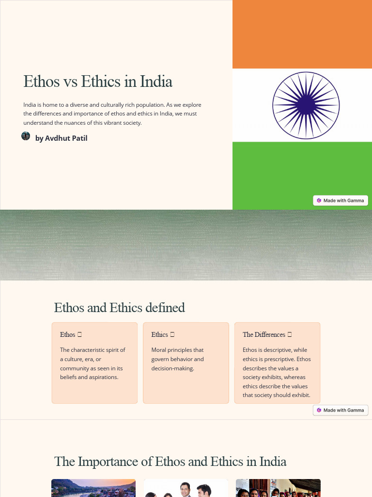 Ethos Vs Ethics in India | PDF | Society | Behavior