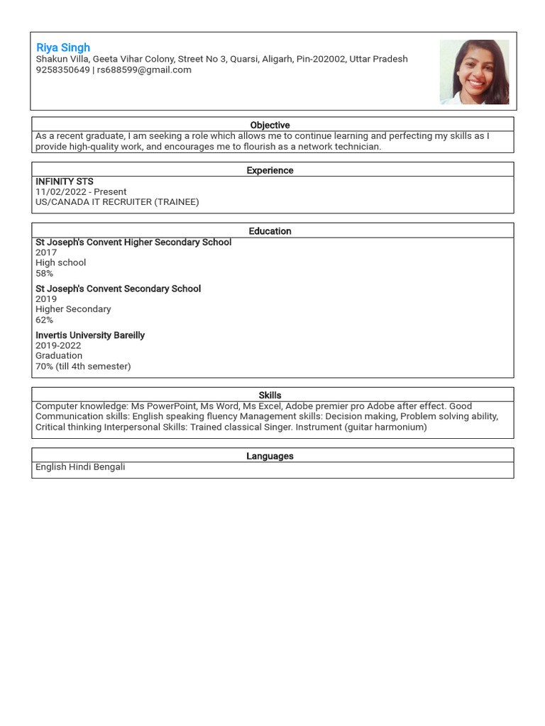 Riya Singh CV Updated | PDF
