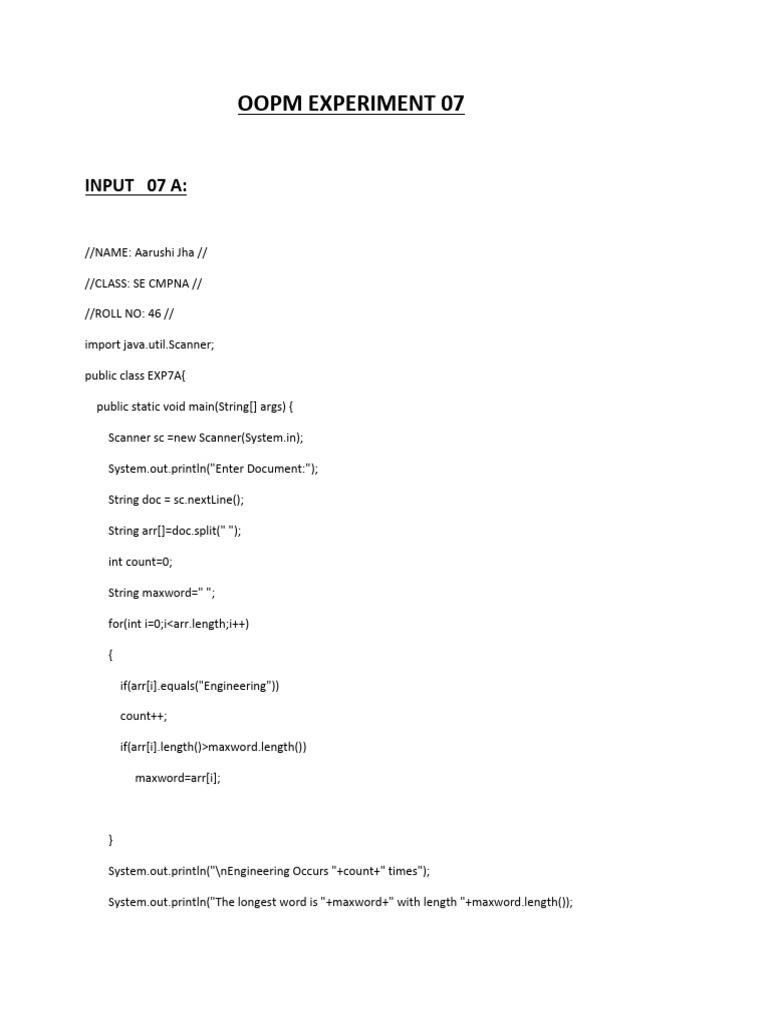 Oopm Experiment 7 46 | PDF | Engineering | Computer Engineering