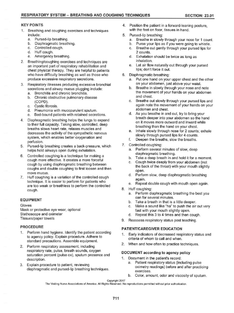 Clinical Procedure Manual Section 23 Respiratory | PDF
