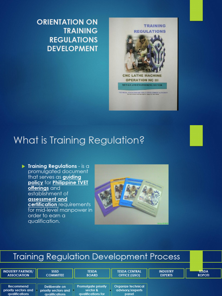 Orientation On Training Regulations Development | PDF