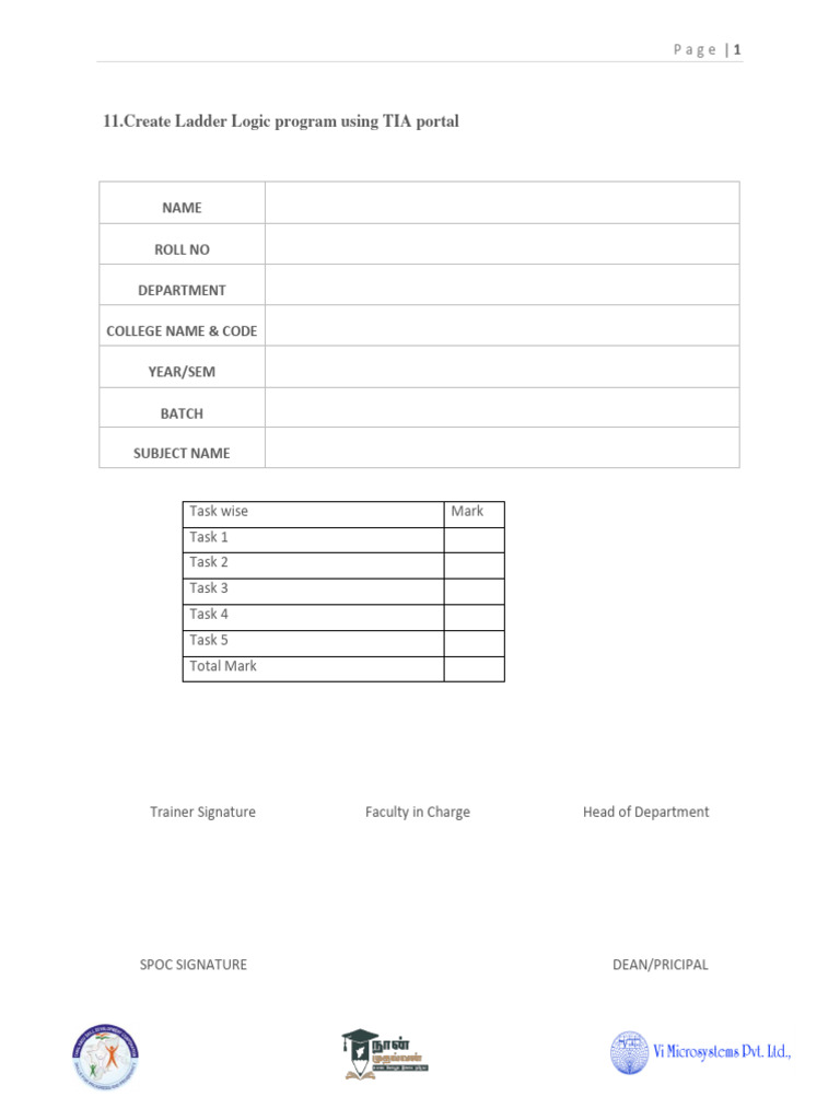 11.create Ladder Logic Program Using TIA Portal | PDF | Personal ...