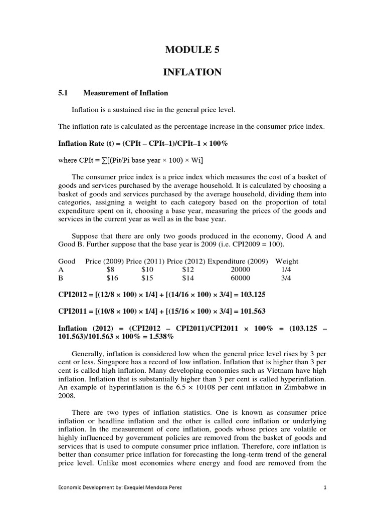 Module 5 Inflation | PDF | Inflation | Deflation