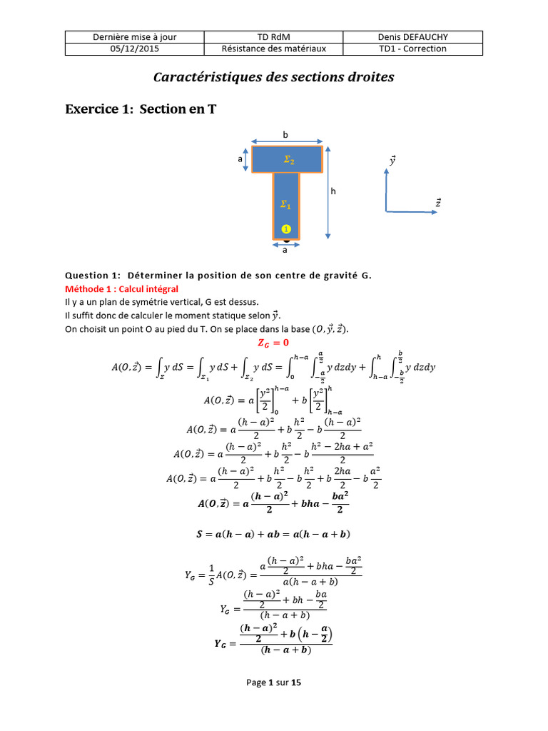 Formulaire RDM Portique PDF | PDF | Résistance des matériaux | Intégral
