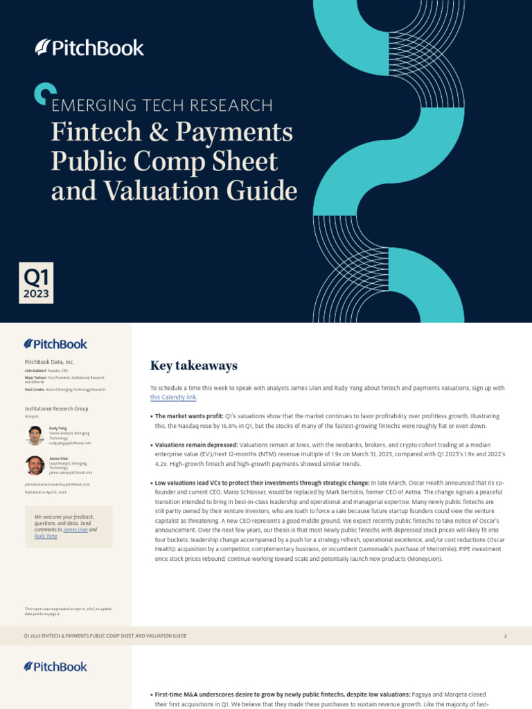 Q1 2023 Fintech Payments Public Comp Sheet and Valuation Guide | PDF ...