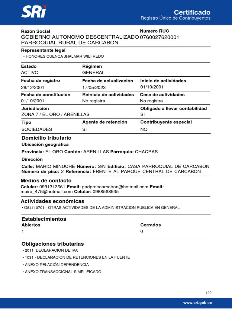 Ruc 2023 | PDF | Gobierno