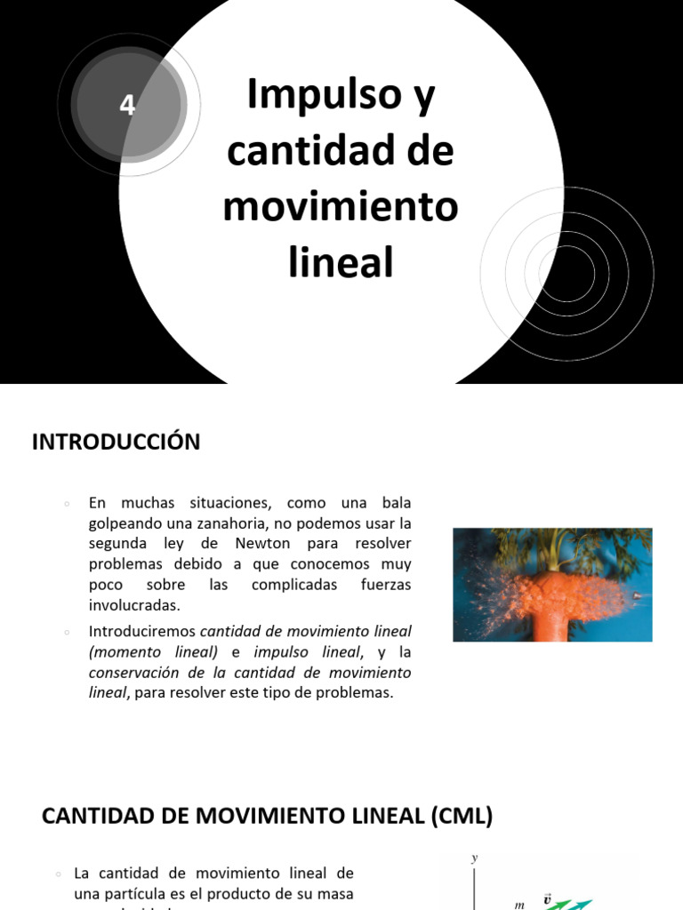 3.4 Impulso y Cantidad de Movimiento Lineal | PDF | Impulso | Fuerza