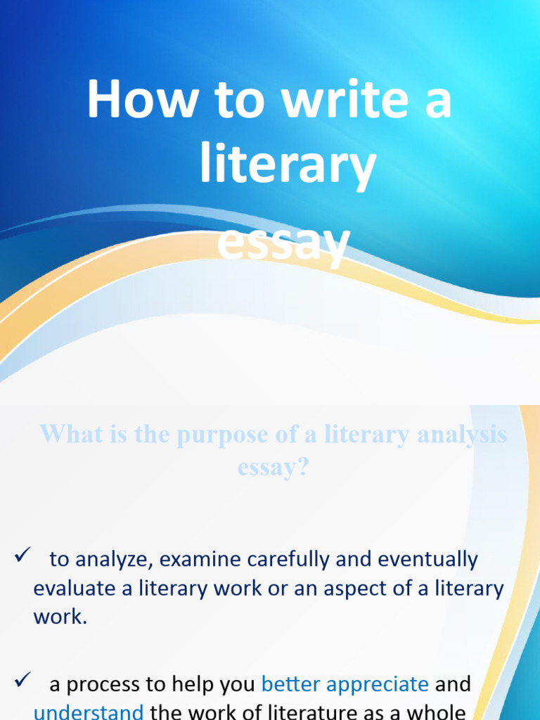 How To Write A Literary Analysis Essay | PDF | Essays | Paragraph