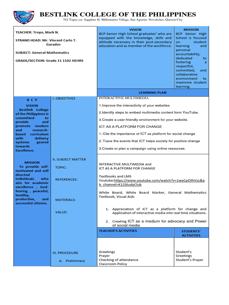 Week 12 and 13 E Tech LP | PDF | Educational Technology | Multimedia