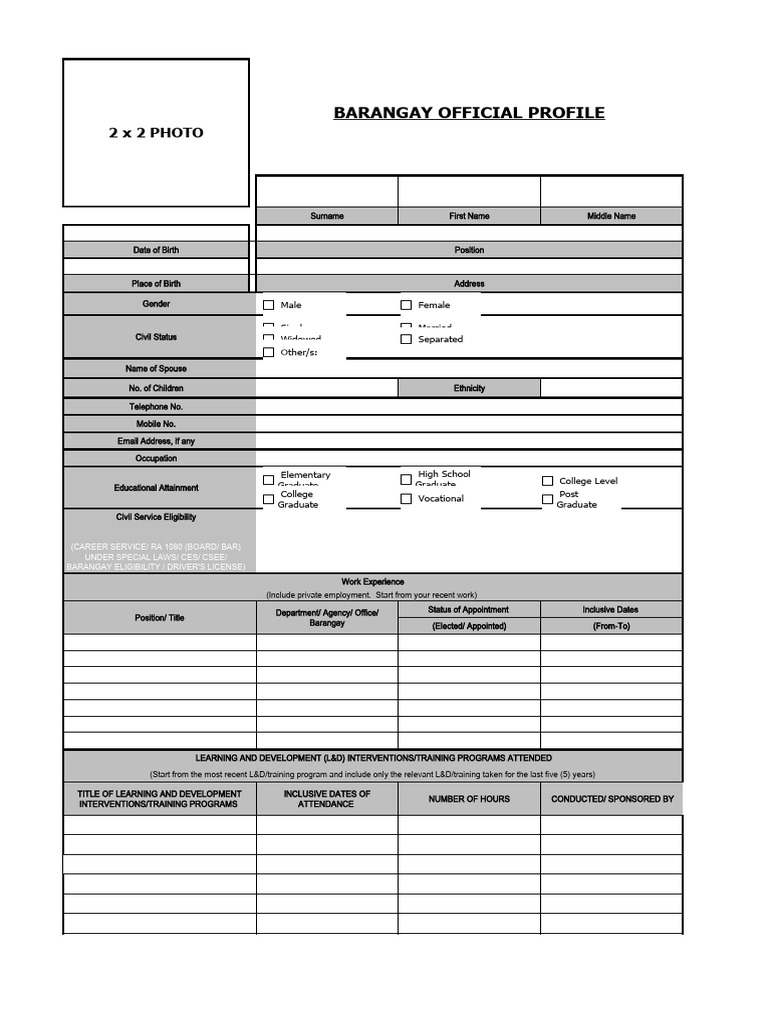 Brgy. Official Profile | PDF