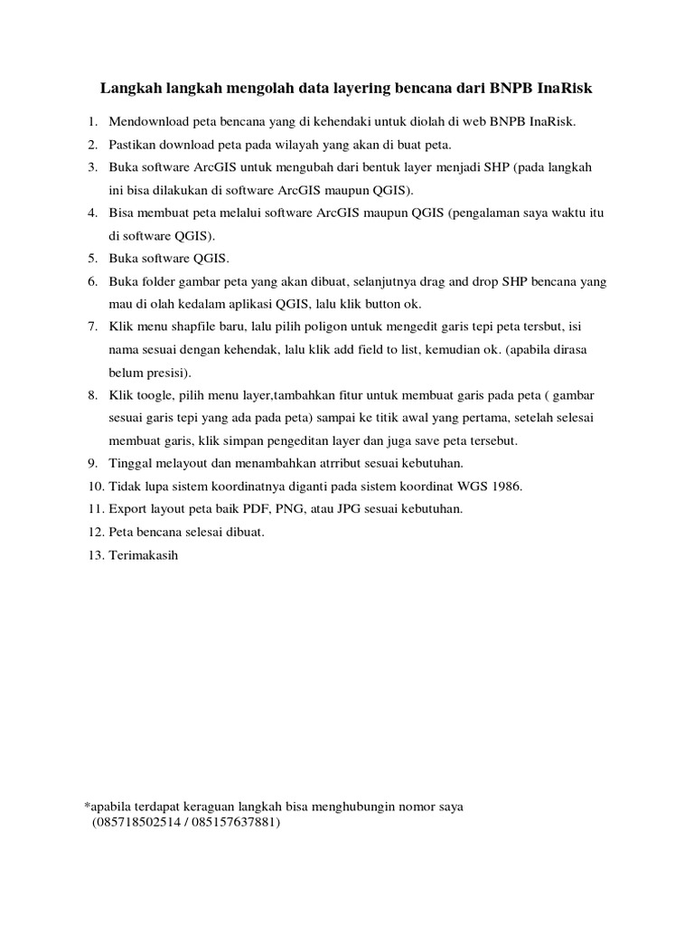 Langkah Langkah Pembuatan Peta Bencana BNPB InaRISK | PDF