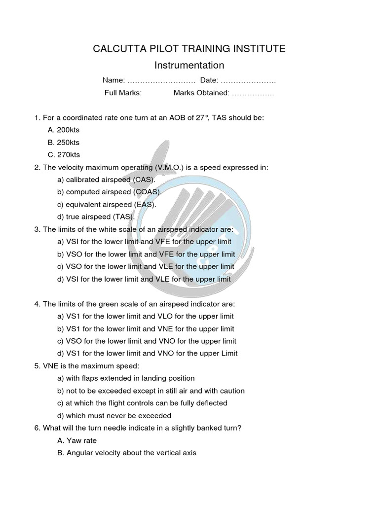 Instrumentation QP 3 | PDF | Airspeed | Inertial Navigation System