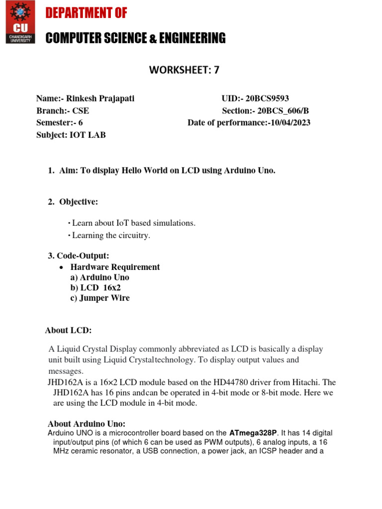 Iot - 7 | PDF | Arduino | Classes Of Computers
