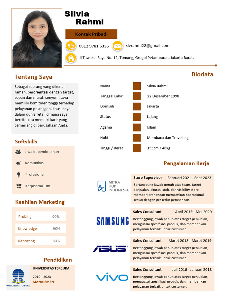 CV Silvia Rahmi 2023 | PDF