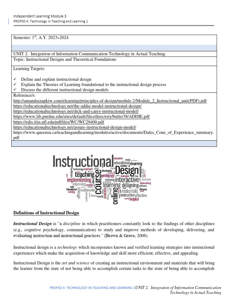 Ilm 3 Instructional Design | PDF | Instructional Design ...