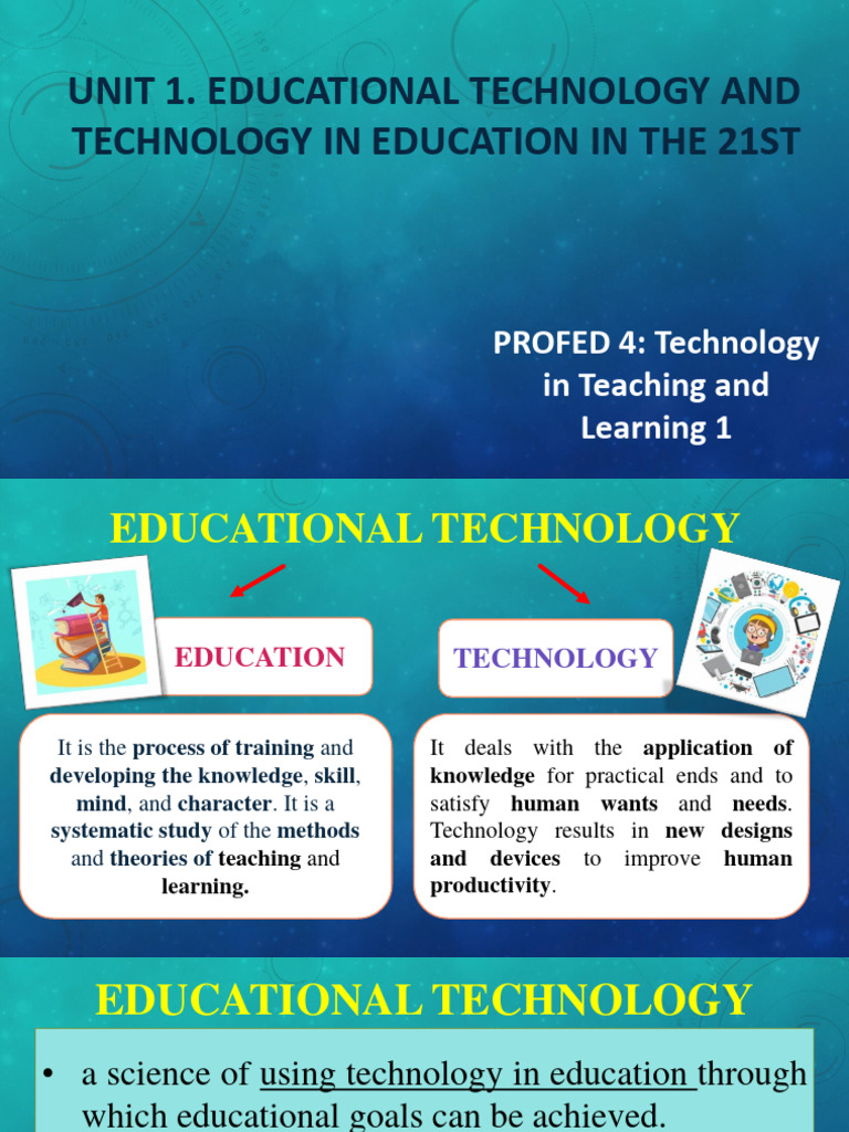 UNIT 1 Educational Technology PPT LECTURE | PDF | Educational ...