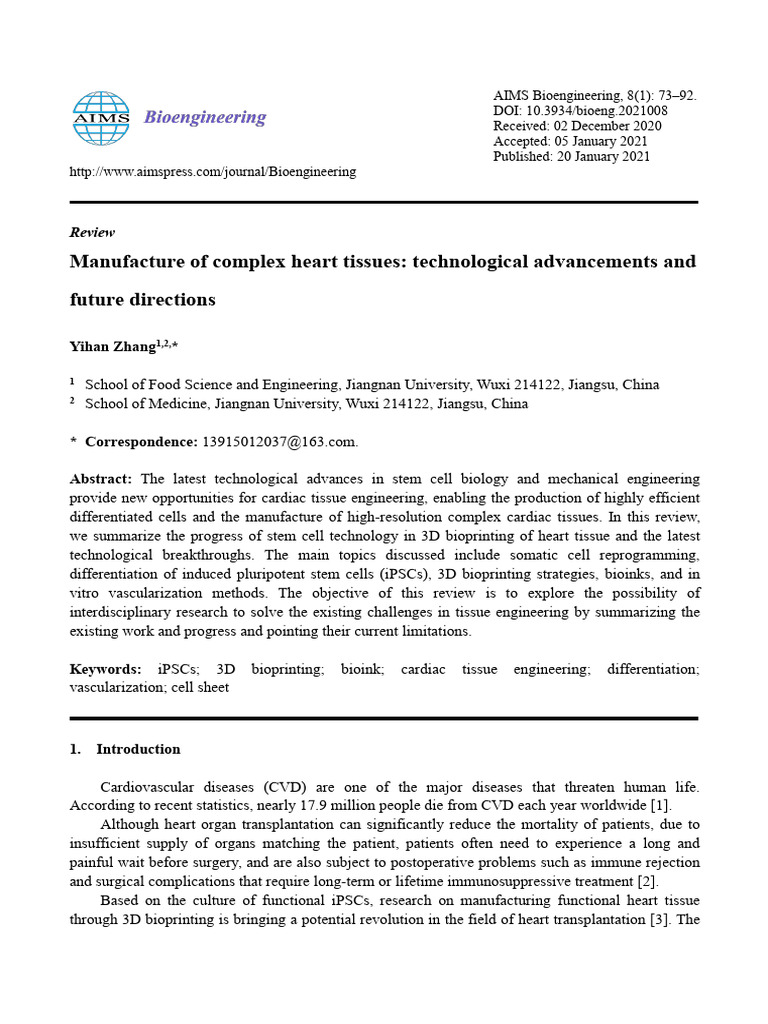 10.3934 Bioeng.2021008 | Download Free PDF | Cellular Differentiation ...
