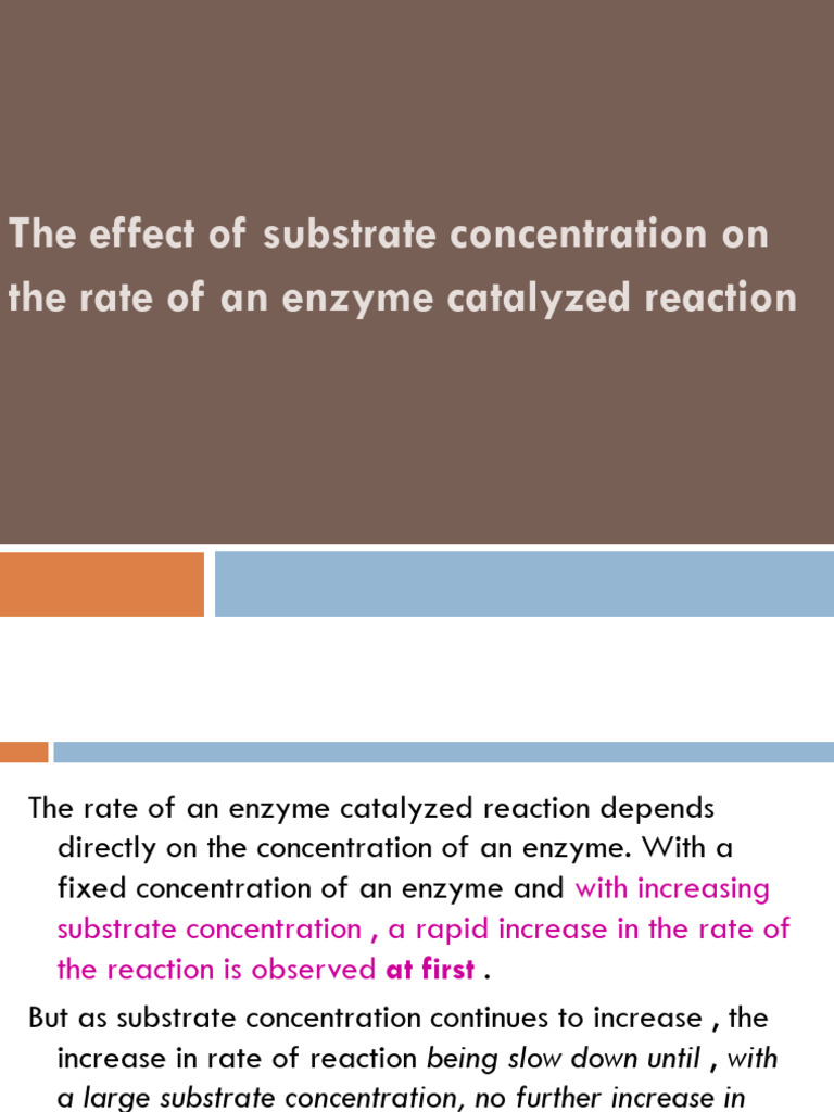 The Effect of Substrate Concentration On The Rate | PDF | Enzyme ...