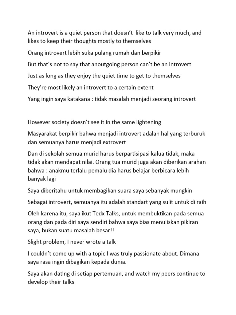 An Introvert Is A Quiet Person That Doesn | PDF | Karier & Perkembangan | Gaya Hidup