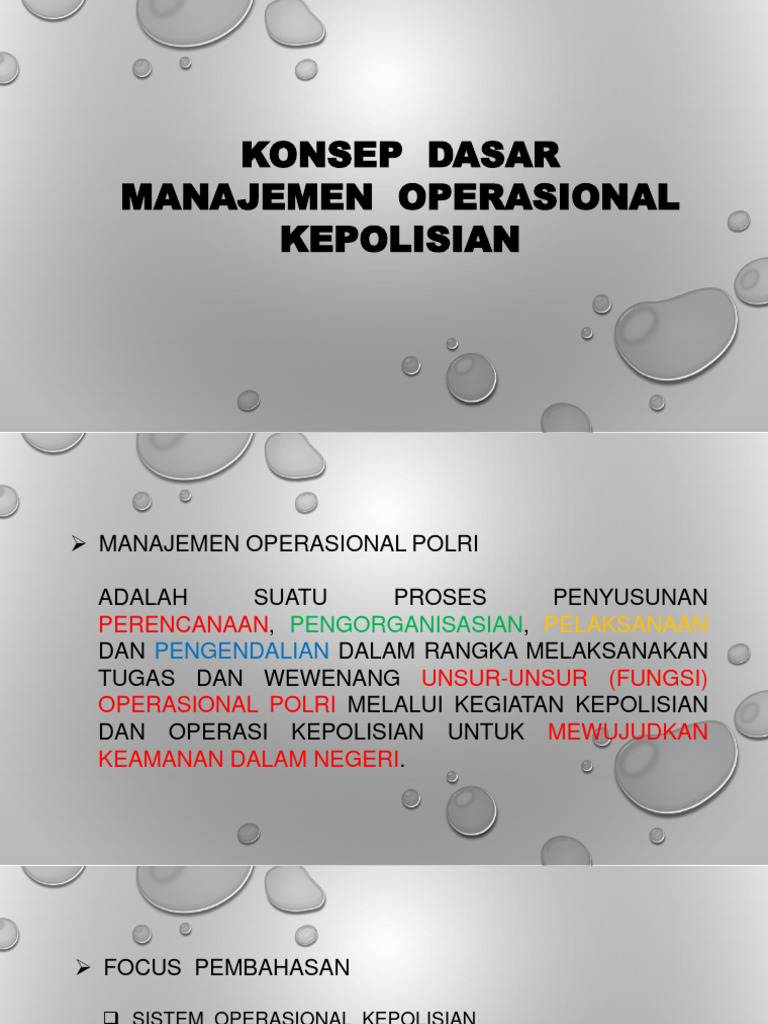 Konsep Dasar Manajemen Operasional Polri | PDF