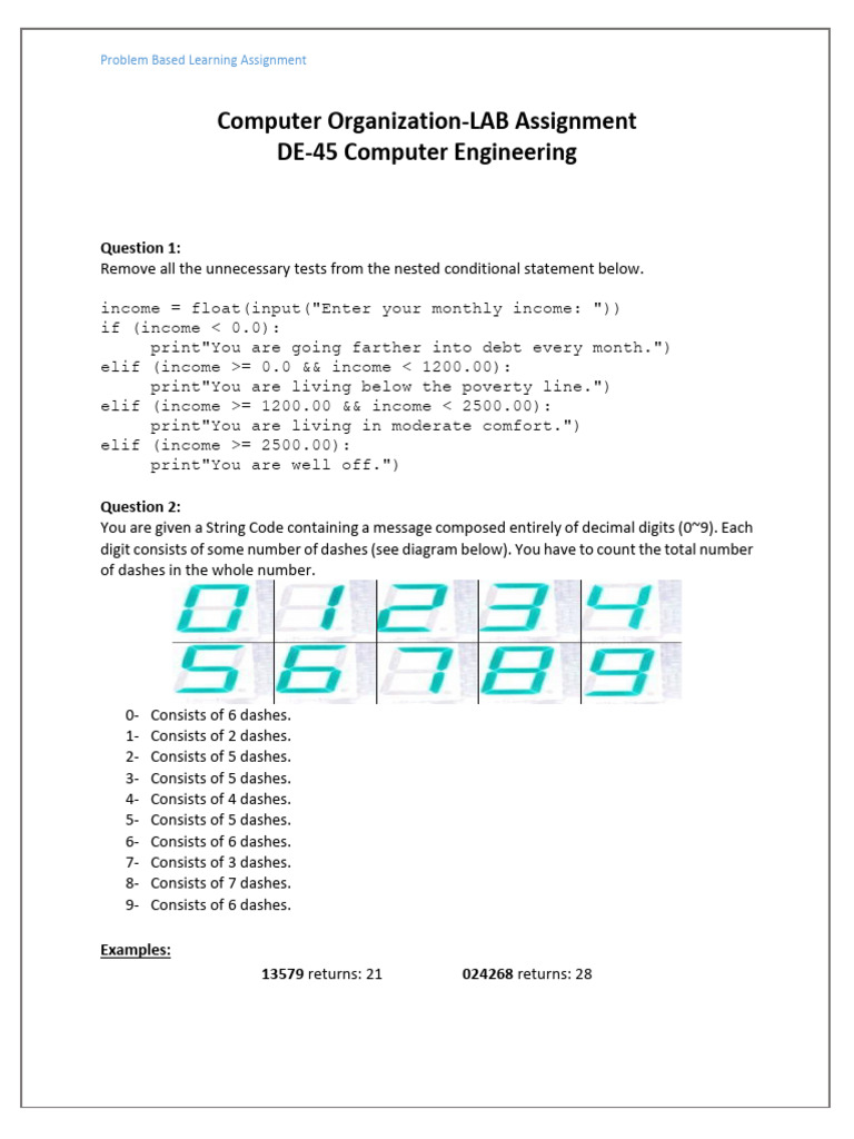 Assignment 1 (LAB) | Download Free PDF | Control Flow | Computer Program