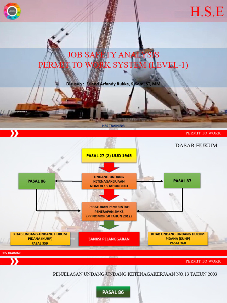 Training Job Safety Analysis & Permit To Work | PDF