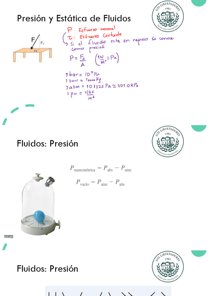 Fluidos 1 | PDF | Presión | Pascal (Unidad)