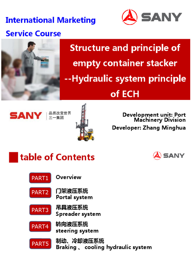 ECH Stacker Structure and Principlr of Hydraulic System | PDF | Valve ...