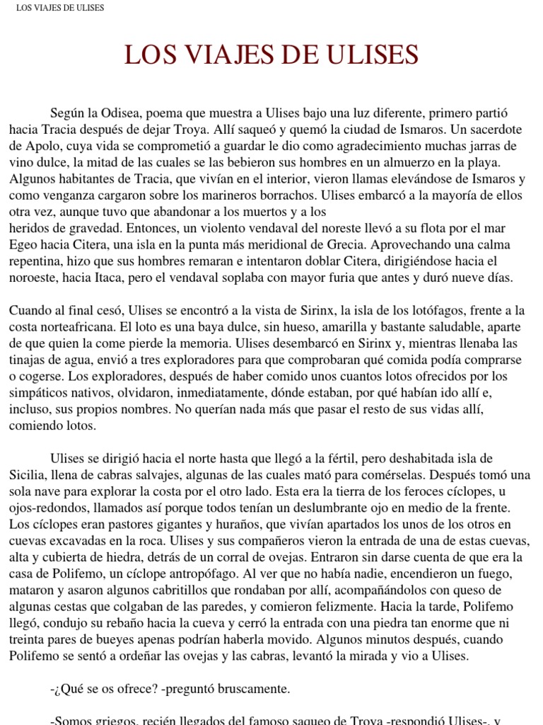 Los Viajes de Ulises - Robert Graves | PDF | Odiseo | Sirena