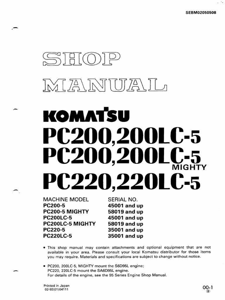 PC200-5 Shop Manual | PDF