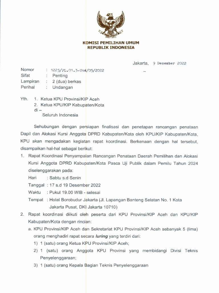 1225 Cap Ketua Und Kepada KPU Prov Kab Kota Perihal Rakor Penyampaian ... 1225 Cap Ketua Und Kepada KPU Prov Kab Kota Perihal Rakor Penyampaian ...