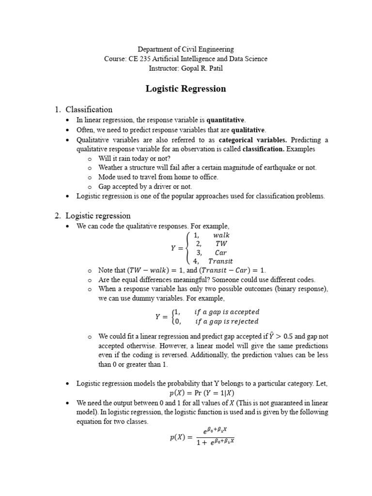 Logistic-Regression | PDF | Logistic Regression | Regression Analysis