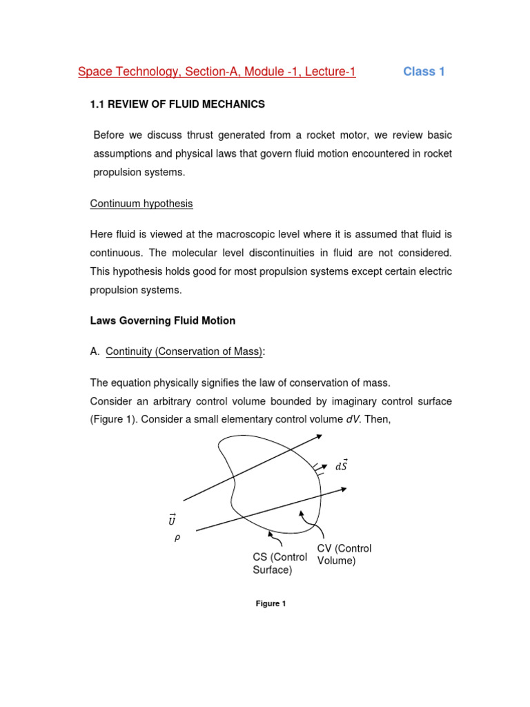 Lecture 1 | PDF | Momentum | Fluid Mechanics