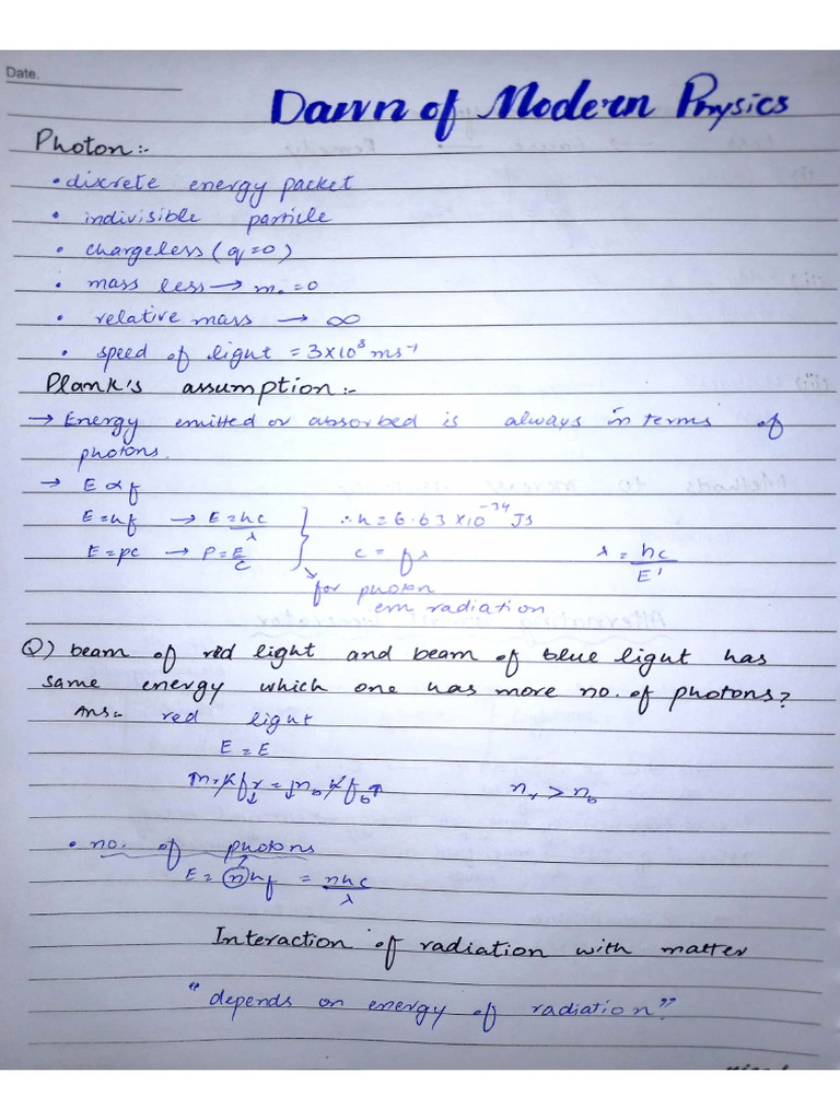 Dawn of Modern Physics Notes | PDF