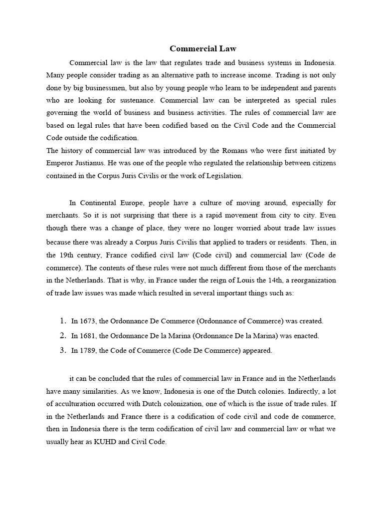 Commercial Law | PDF | Trade | Codification (Law)