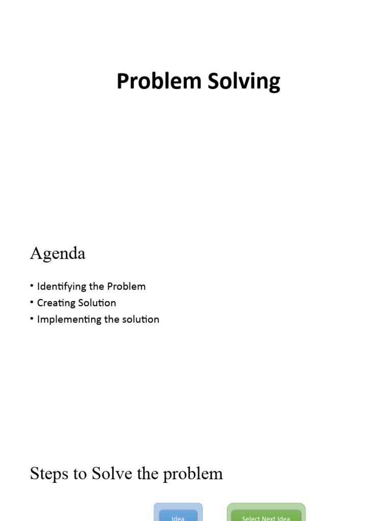 Problem Solving | PDF | Brainstorming | Thought
