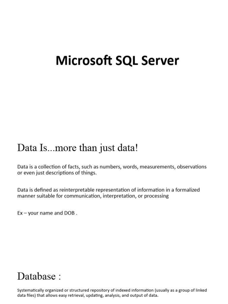 SQL Server | PDF | Relational Database | Microsoft Sql Server