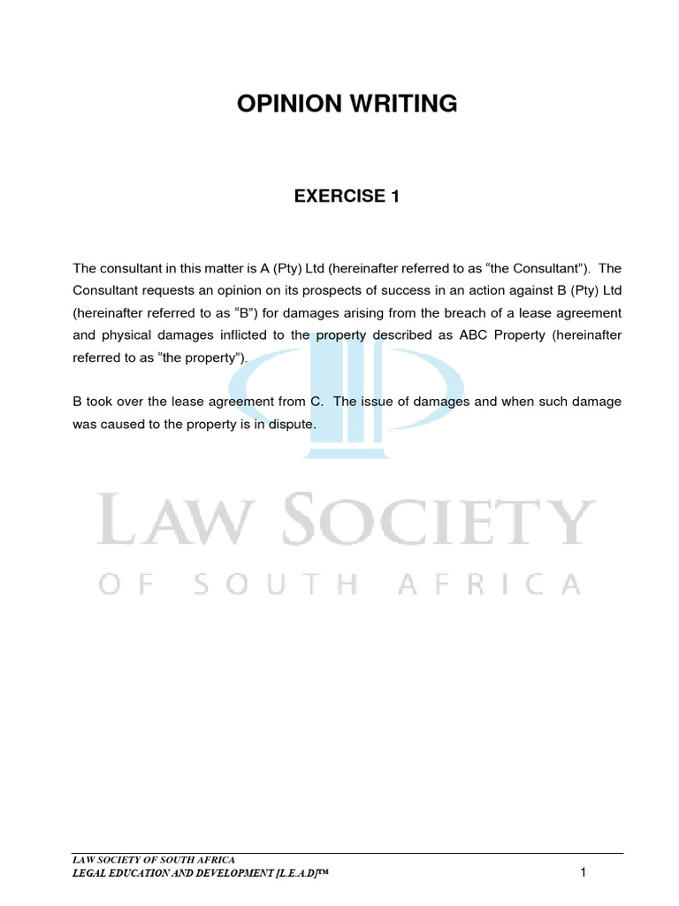 Opinion Writing - Exercise 1 | PDF