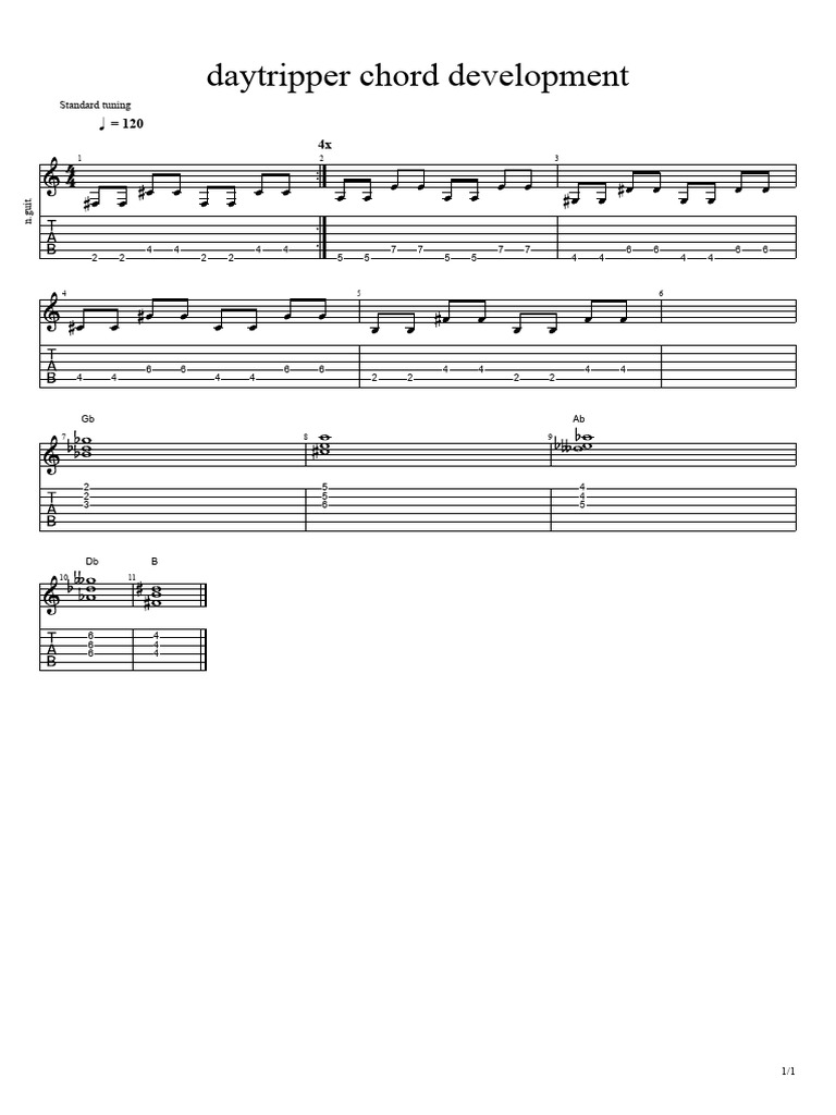 Daytripper Chord Development | PDF