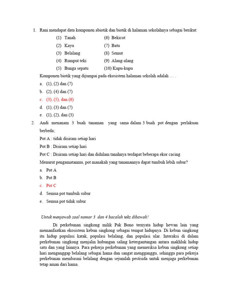 Soal Asesment Sumatif Akhir Ipas | PDF