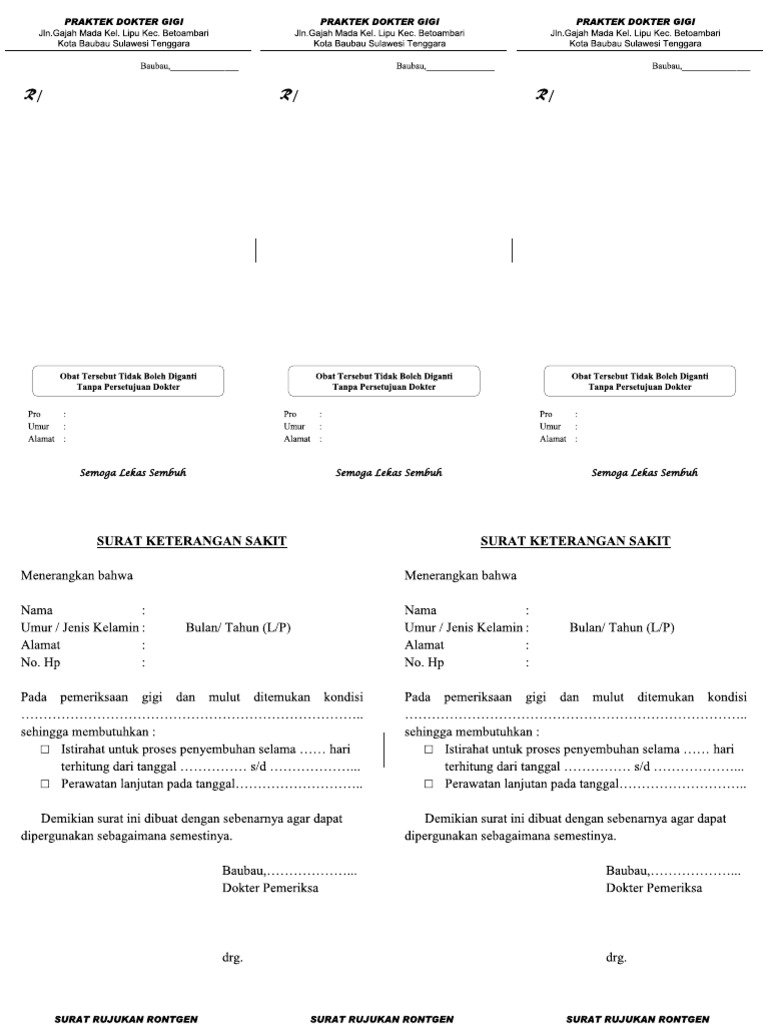 Resep Praktek Dokter Gigi | PDF