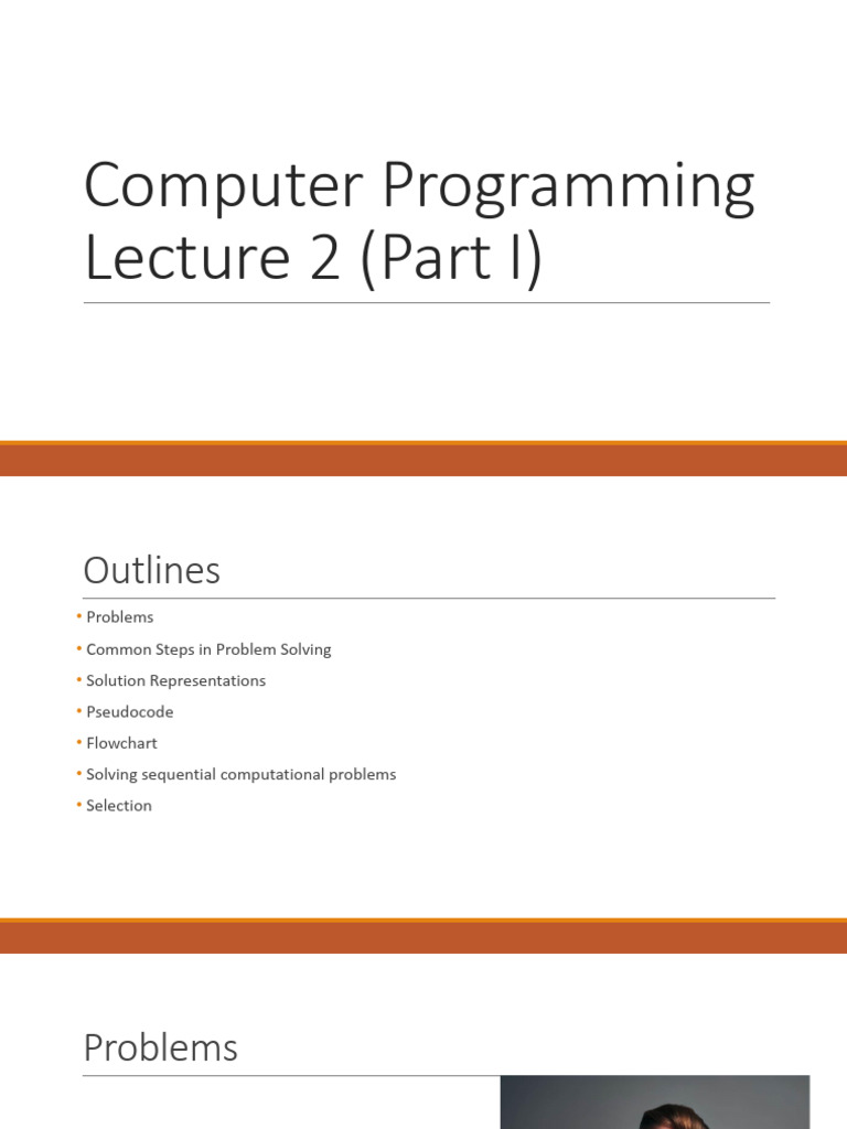 Computer Programing Lecture 2 | PDF | Computer Programming | Algorithms Computer Programing Lecture 2 | PDF | Computer Programming | Algorithms