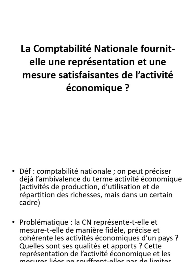 Limites et évolutions de la comptabilité nationale | PDF | Comptabilité ...