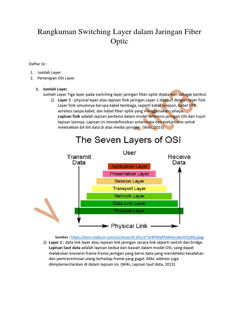 Struktur Layer Jaringan Fiber Optik | PDF
