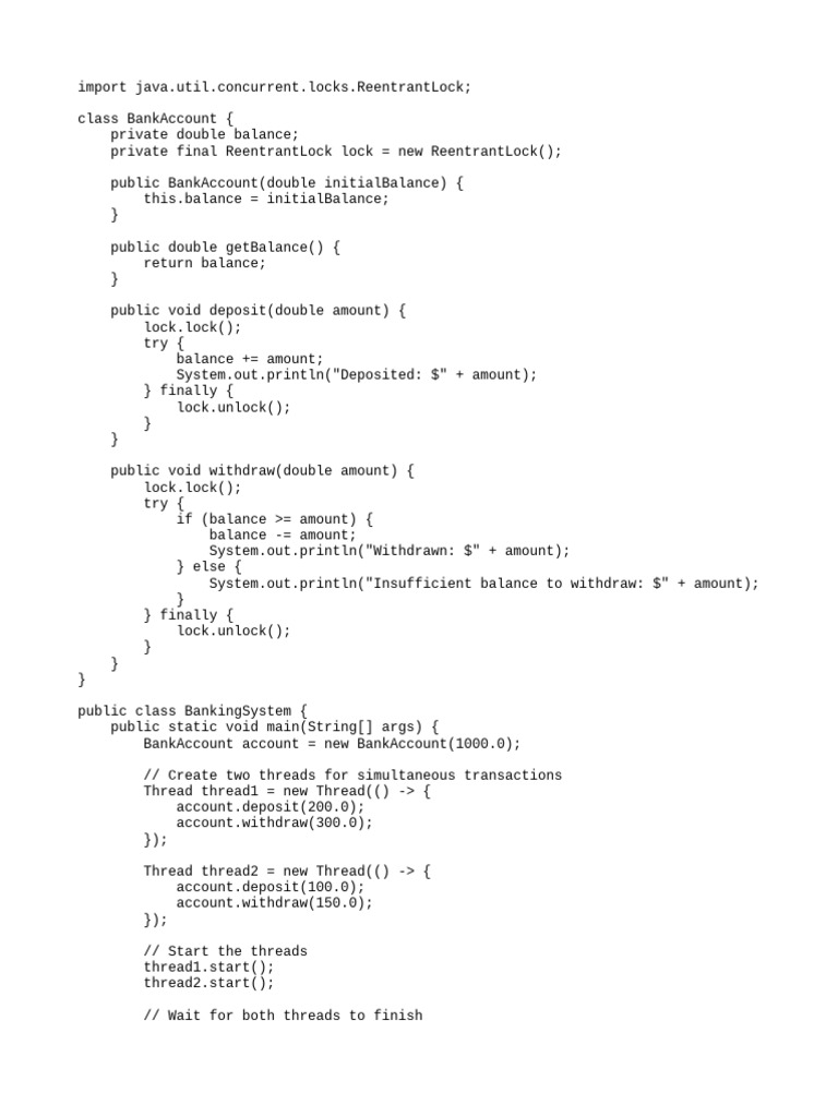 Java Banking Codes | PDF | Computer Architecture | Operating System Technology