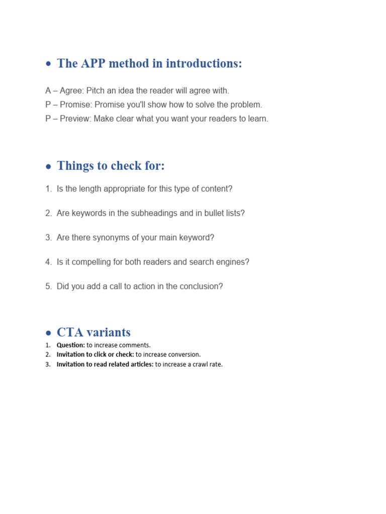 Content Writing Formula | PDF